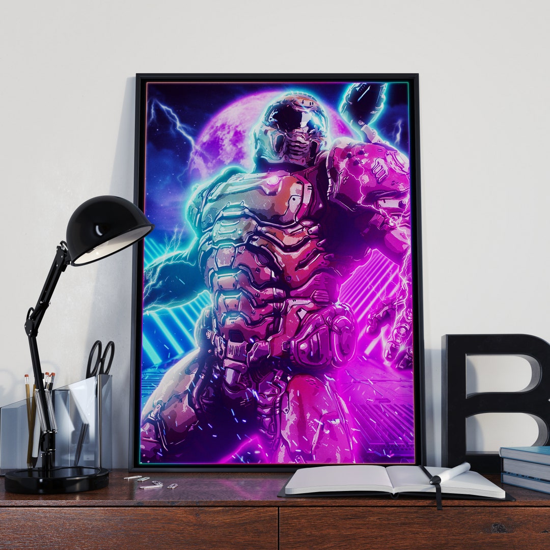 Doom, Doom Slayer, Video Game Decor, Video Game Decor, Gaming Poster ...
