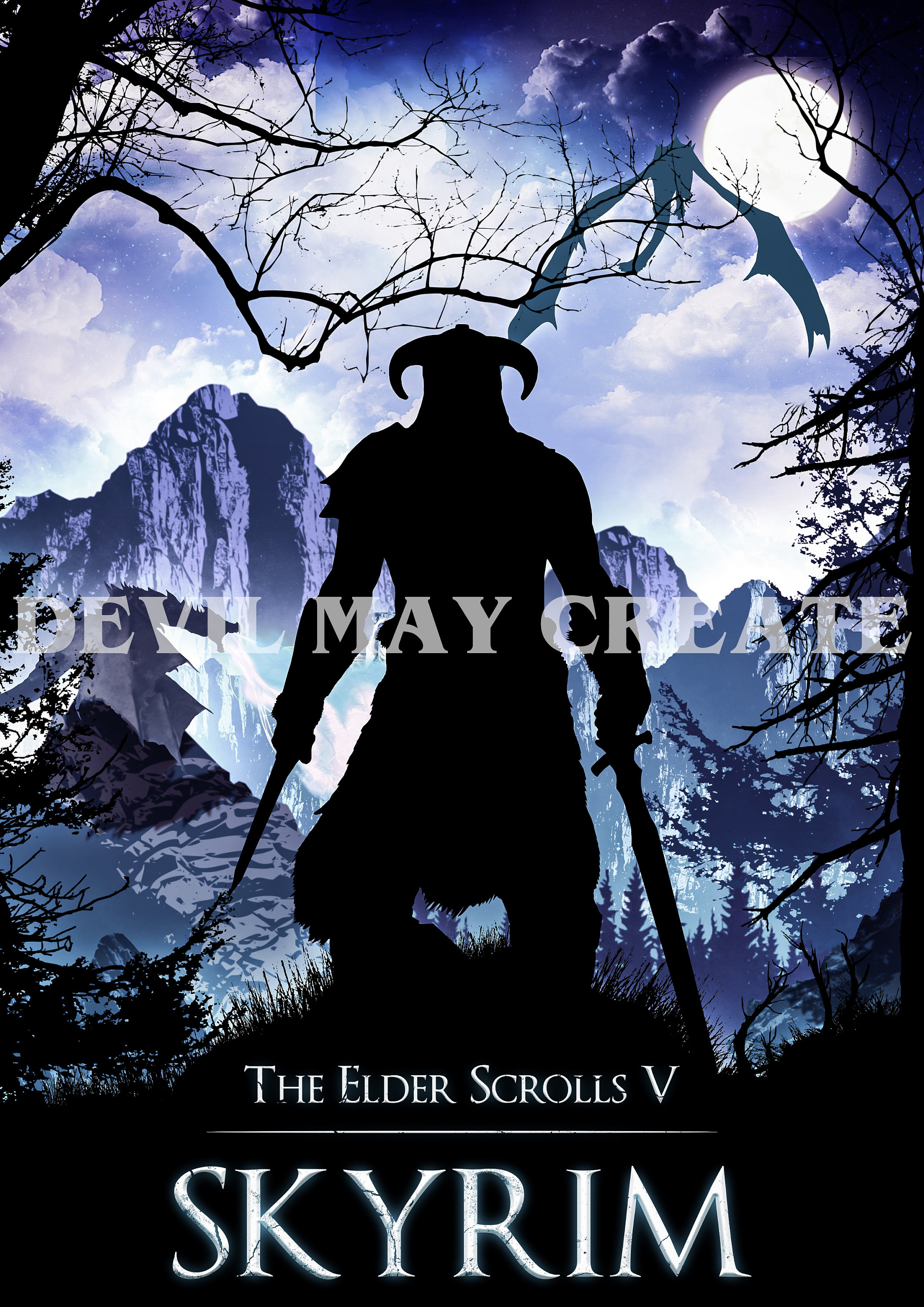 Skyrim Elder Scrolls Minimalist Poster Video Game Art | Etsy