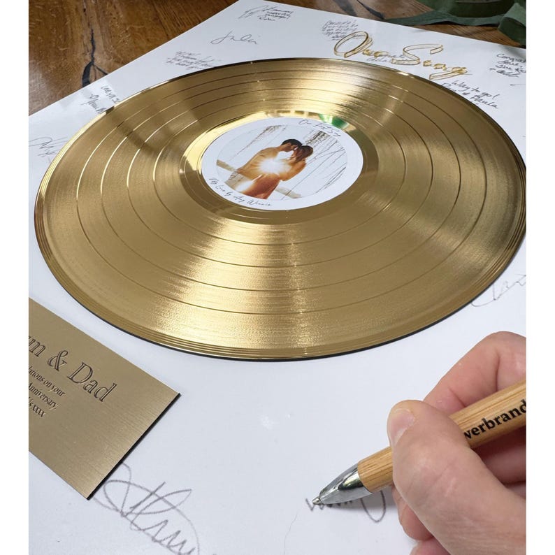 Custom Engraved Wedding Guest Welcome Vinyl Record - Our Song Music ...