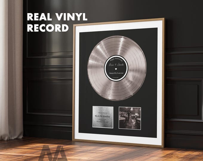 Platinum Vinyl Record Custom Music Plaque - Engraved Wedding Song Gift ...