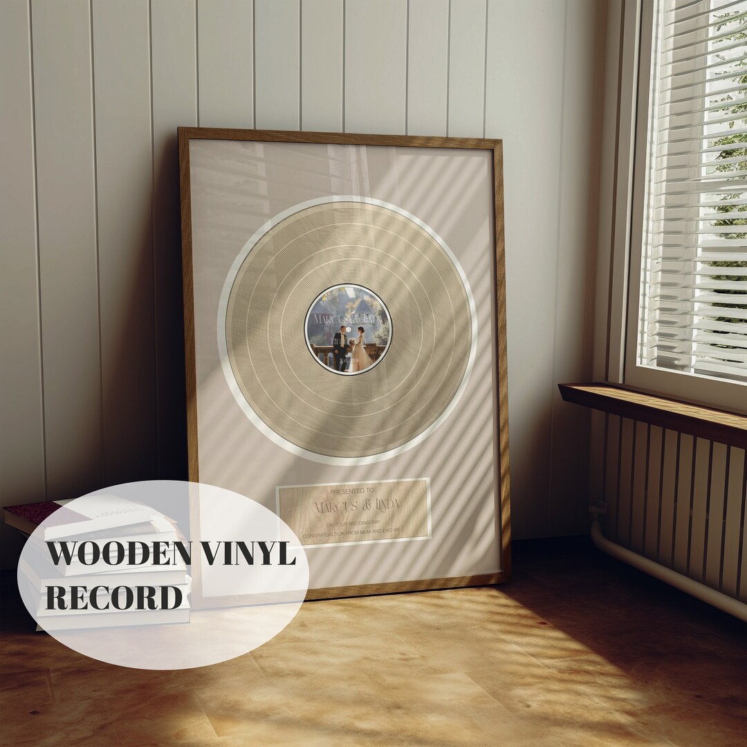 CUSTOM Poem Print Vinyl Record Frame, 2nd Anniversary Gift for Him ...