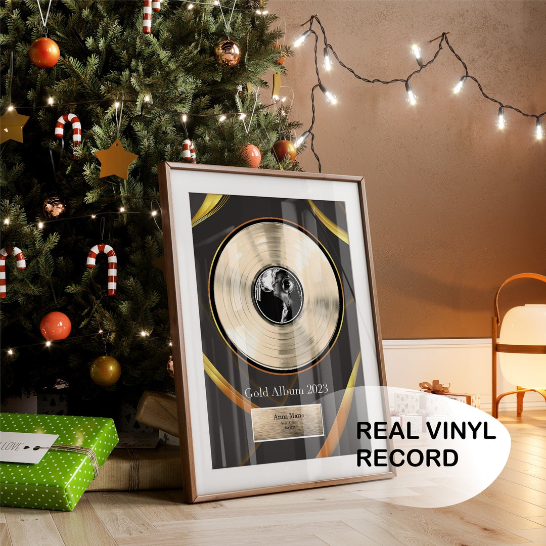 Custom Gold Record Music Plaque Merry Christmas Gift - Personalized ...