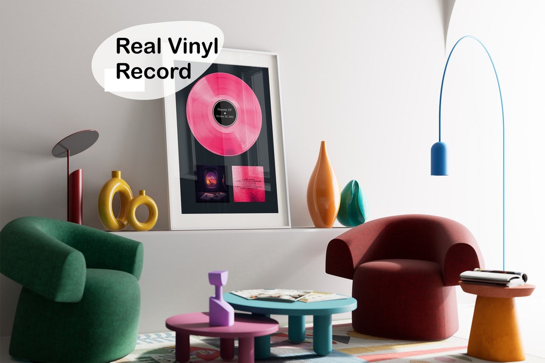Beautiful Pink Color Custom Vinyl Record for Bedroom Decor ...