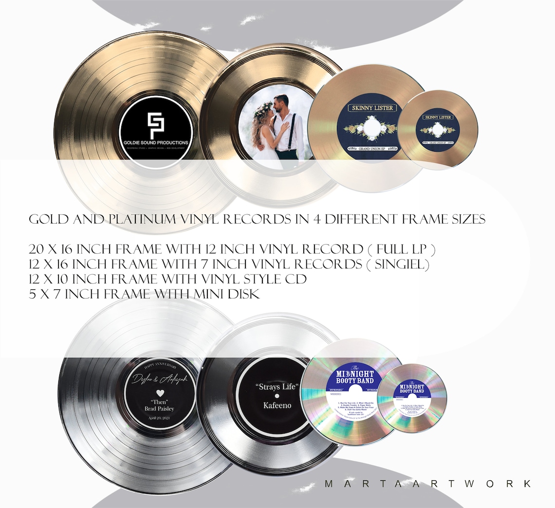 Personalized Gold Vinyl Record for Mom and Dad - Anniversary Gift for ...