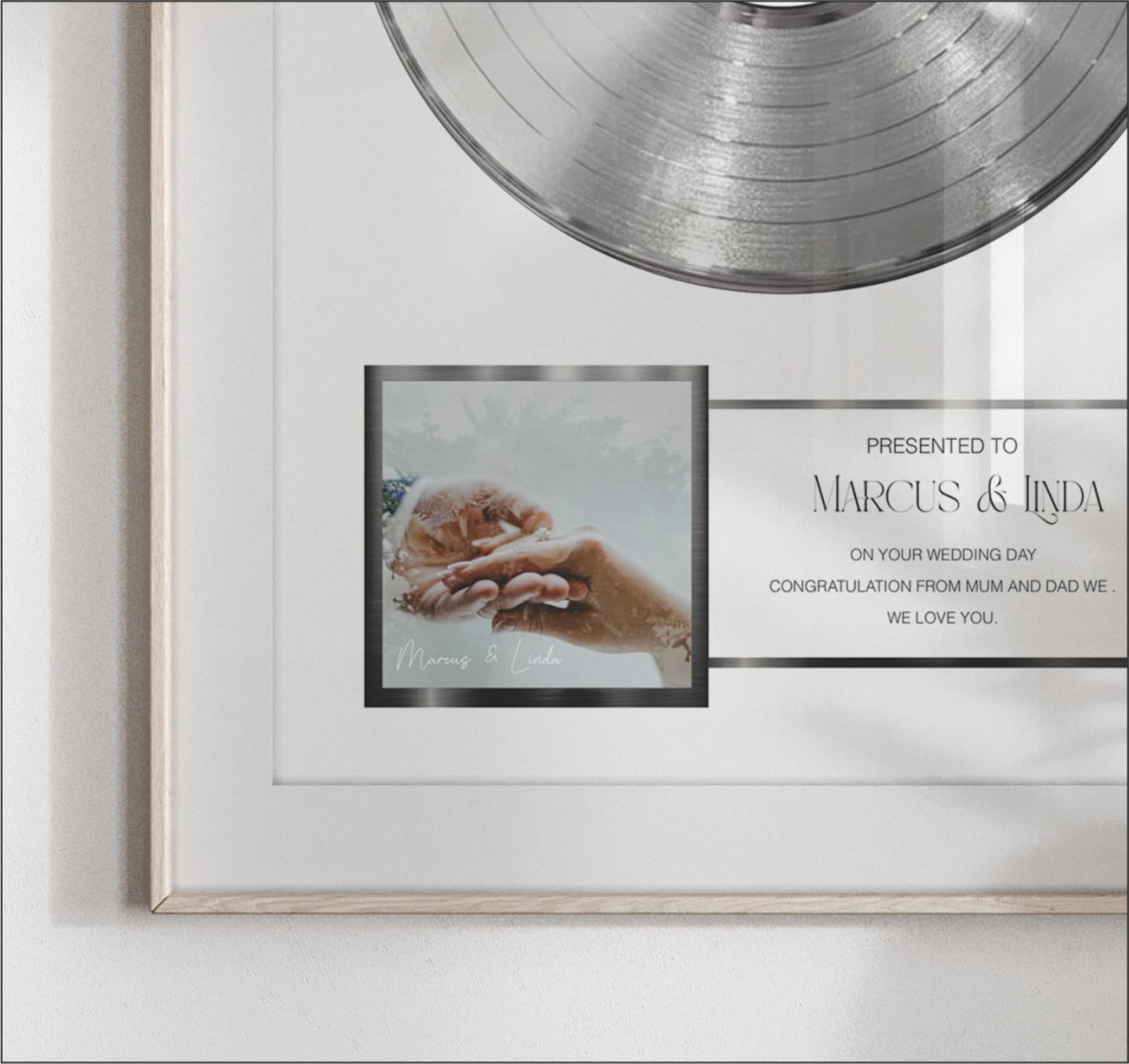Personalized Portrait Vinyl Records Song Plaque - Custom Text Music ...