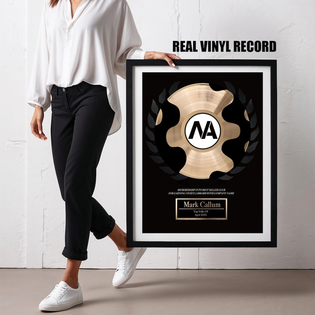 Deluxe Personalized Gold Vinyl Record Award, Custom Gold Record in ...