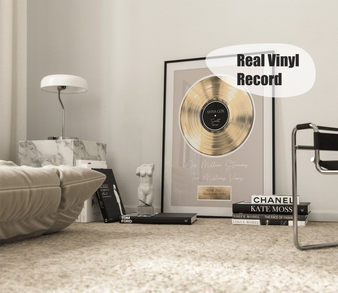 Award Plaque CUSTOM VINYL RECORD, Streaming Music Poster Prints Framed ...