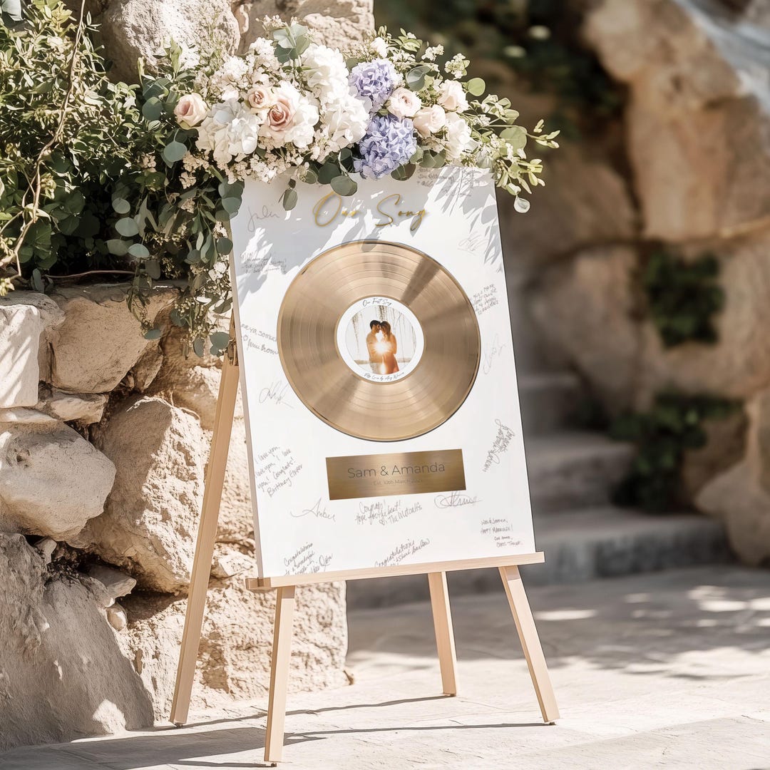 Custom Engraved Wedding Guest Welcome Vinyl Record - Our Song Music ...