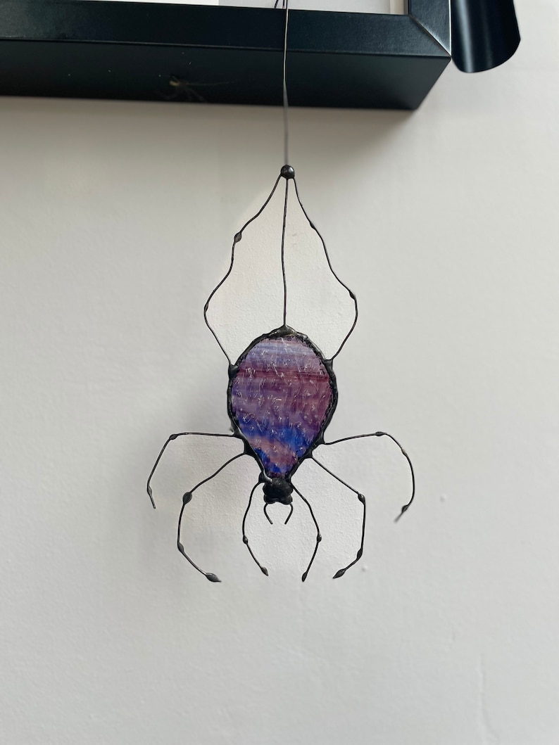 Stained Glass Spider Stained Glass Window Hangings Spider - Etsy