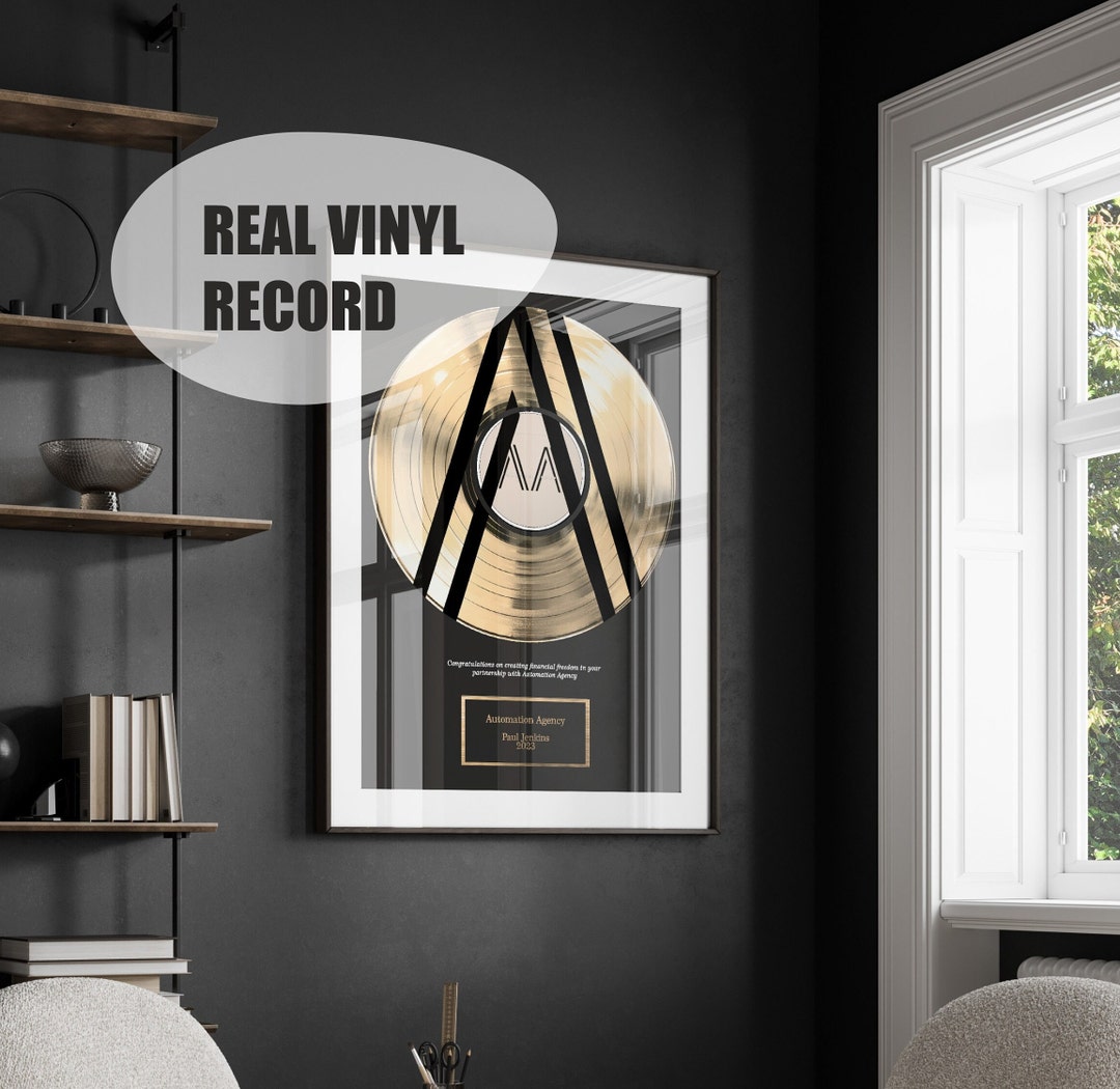 Custom Large Frame Gold Vinyl Record Awards - Personalized Music ...