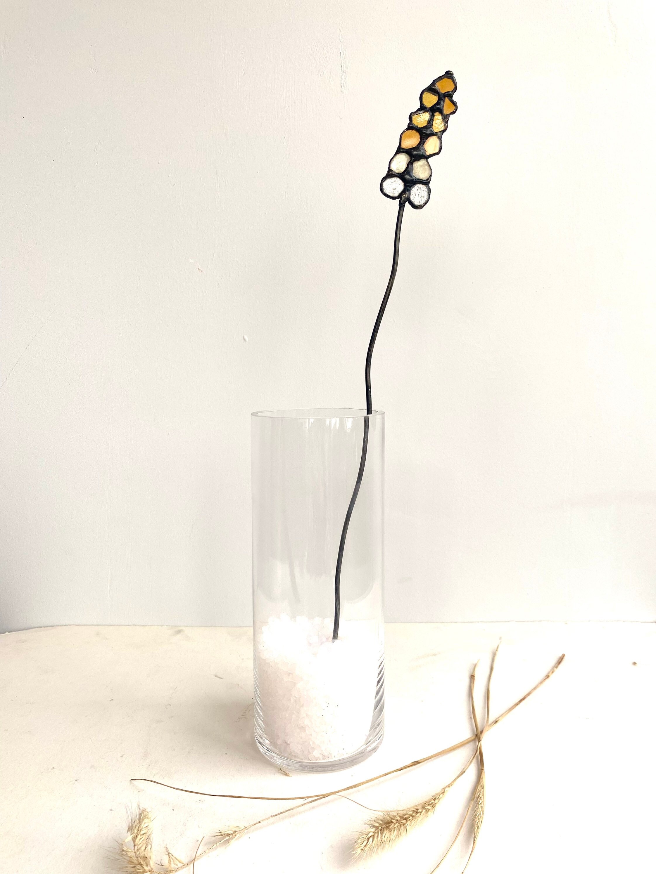 Stained Glass Flower Table Top for Office Decor - Modern Stained Glass ...