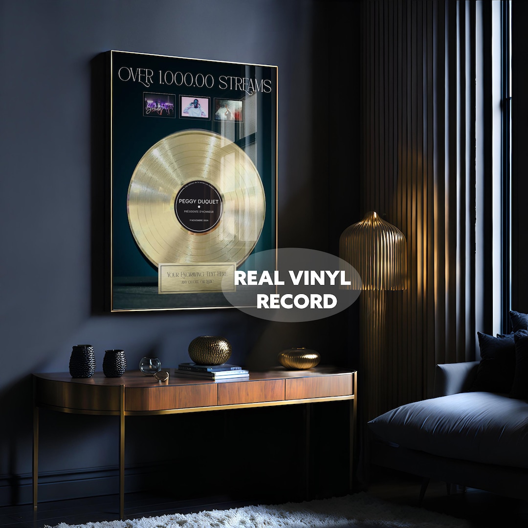 Custom Gold Vinyl Record Award Plaque - Stream Awards Personalized ...