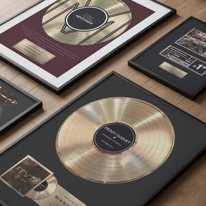 Award Plaque CUSTOM VINYL RECORD, Streaming Music Poster Prints Framed ...