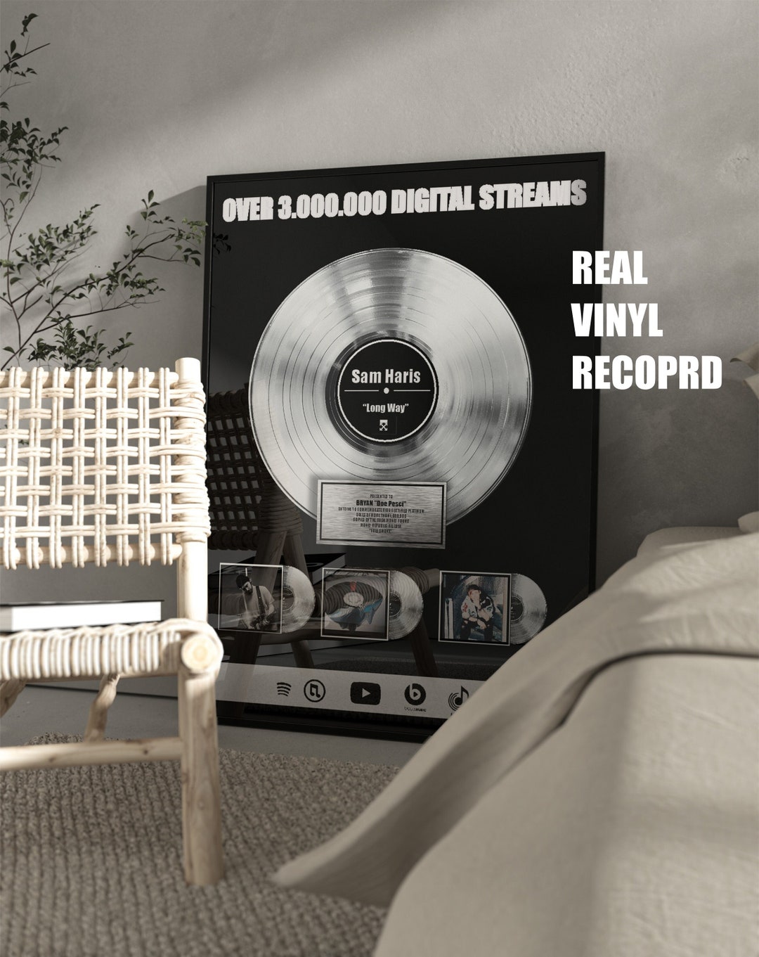Custom Vinyl Record Music Award Plaque - Custom Music Plaque Memorial ...