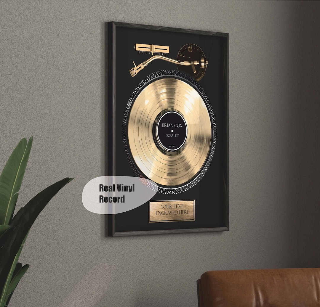 Gold Vinyl Record Music Gift for Men - Custom Music Plaque Gifts for ...