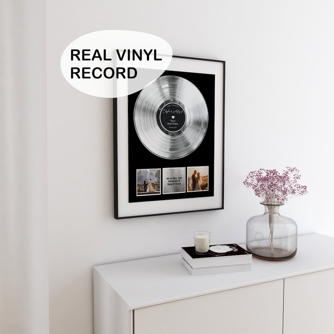 Personalized Vinyl Record Frame With Custom Engraving - Platinum Vinyl ...
