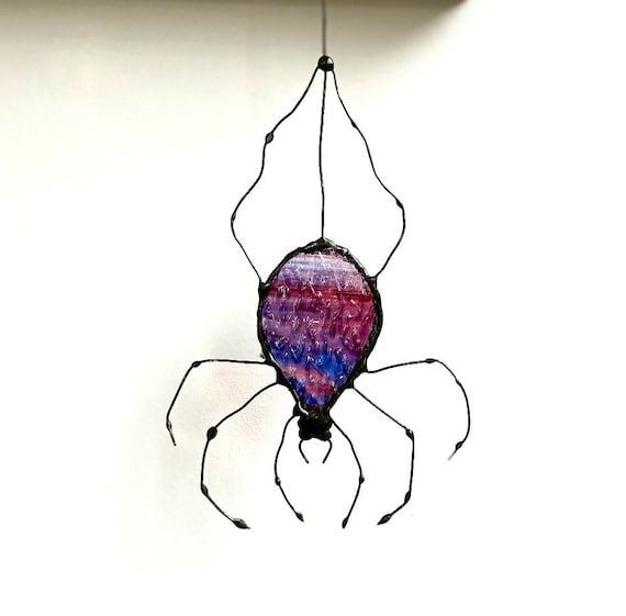 Stained Glass Spider Stained Glass Window Hangings Spider - Etsy