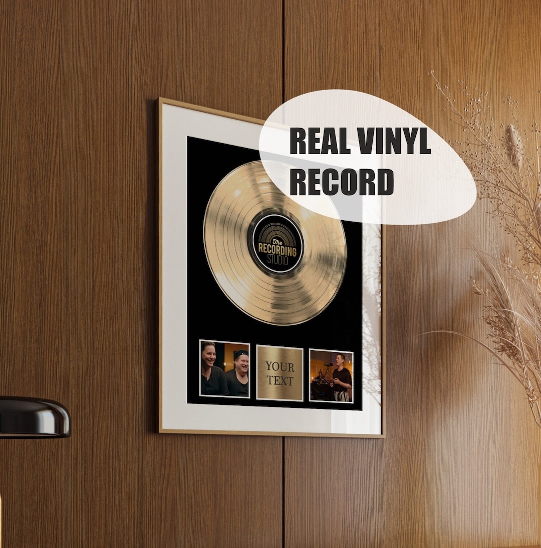 Personalized Vinyl Record Engraved Plaque - Custom Gold Vinyl Record ...