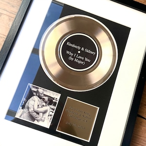 Platinum Vinyl Record Custom Music Plaque - Engraved Wedding Song Gift ...