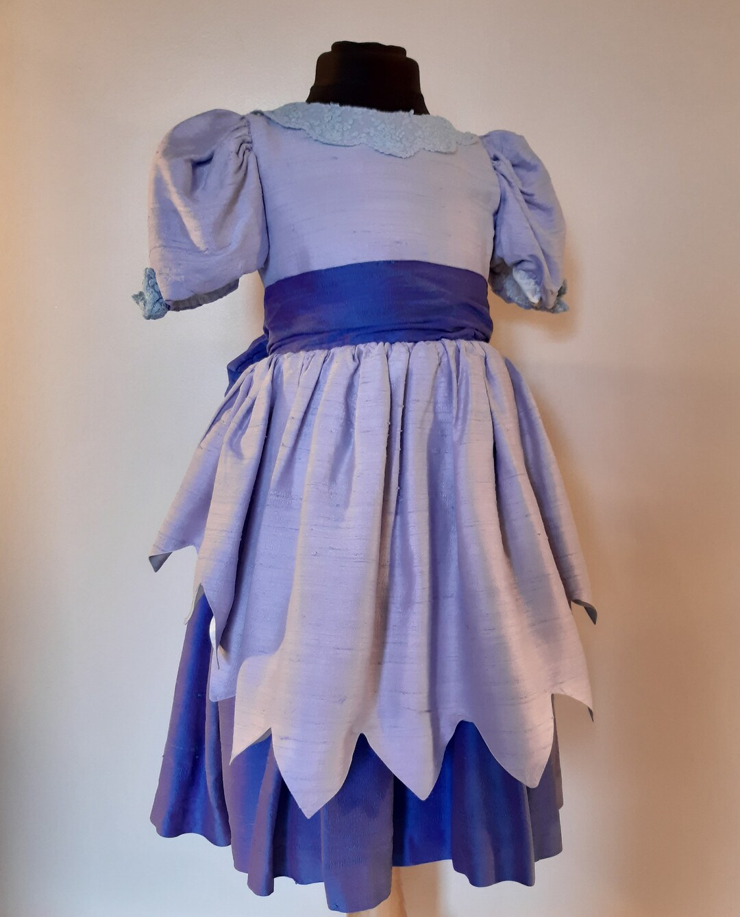 Lavanda y azul jacinto Seda lavada Dupion Dama de honor, Vestido de ...