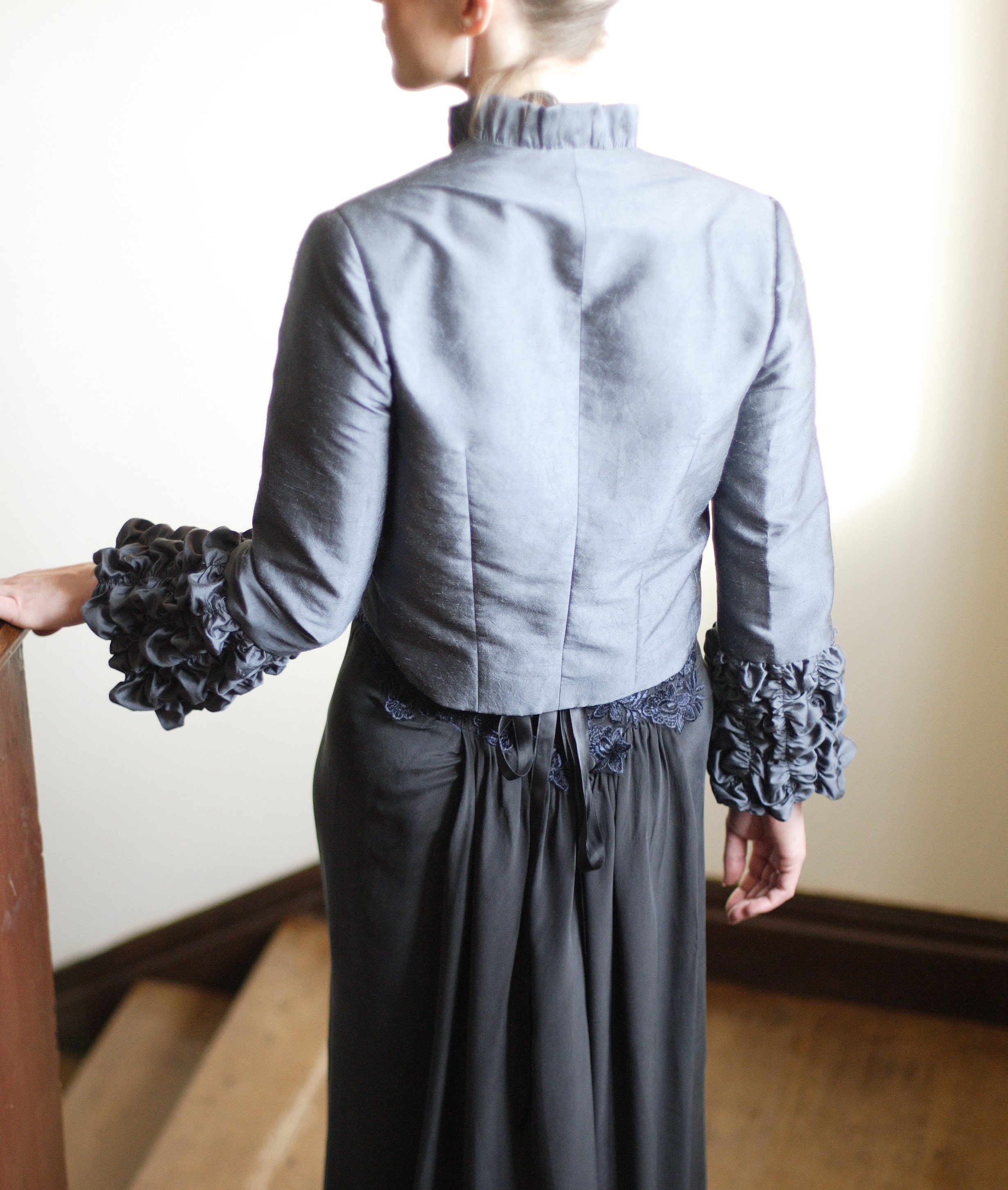Dark Grey Evening Silk Shrug Bolero Size 12 - Etsy