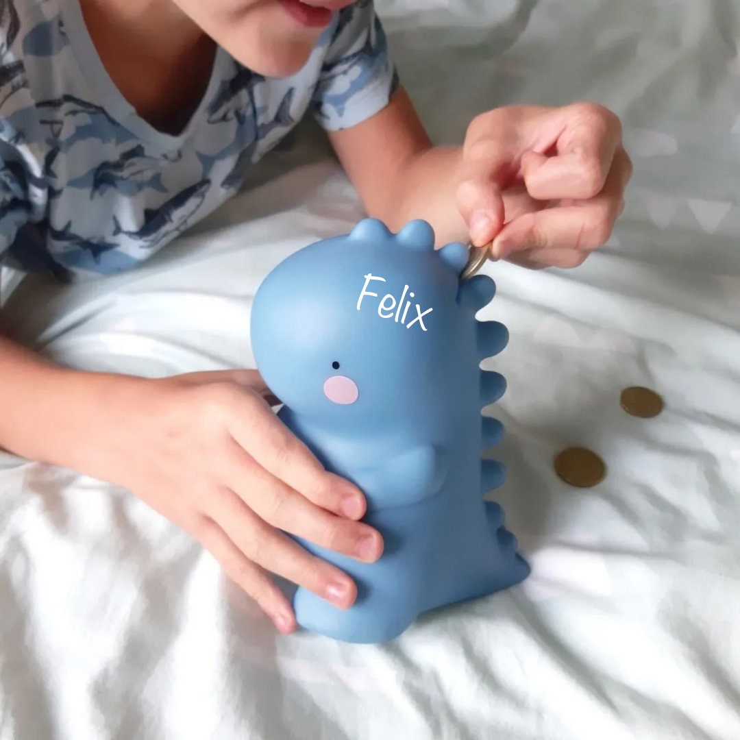 Personalisierte Spardose mit Namen Dino Kinderzimmer Taufe - Etsy.de