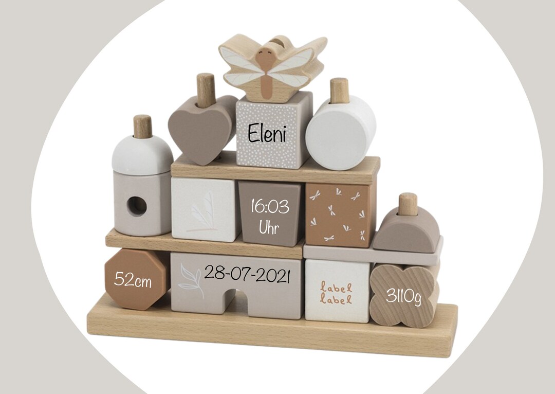 Personalized Plug-in Building Blocks Baptism Birth - Etsy