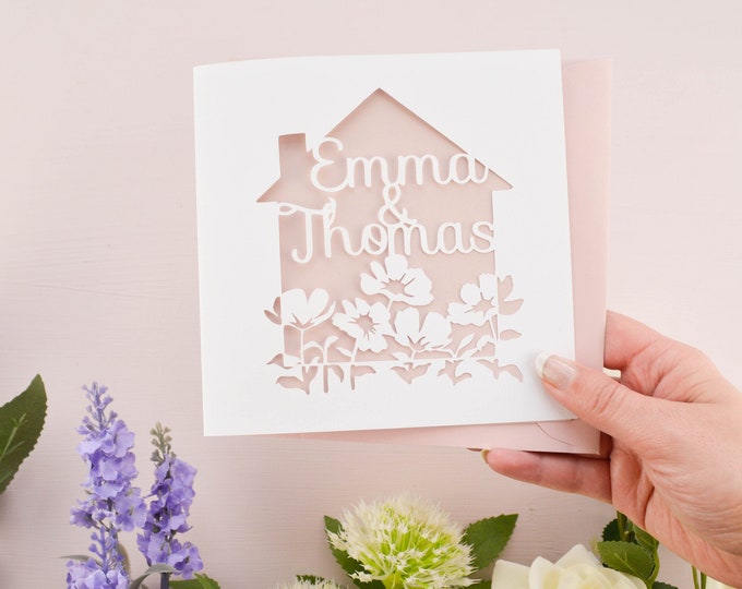 Personalised New Home Names Card Couple Card House Warming - Etsy UK