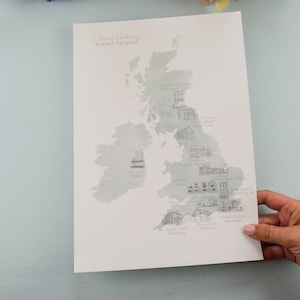Literary Locations Writers Map Print, Jane Austen, Beatrix Potter ...
