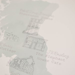 Literary Locations Writers Map Print, Jane Austen, Beatrix Potter ...
