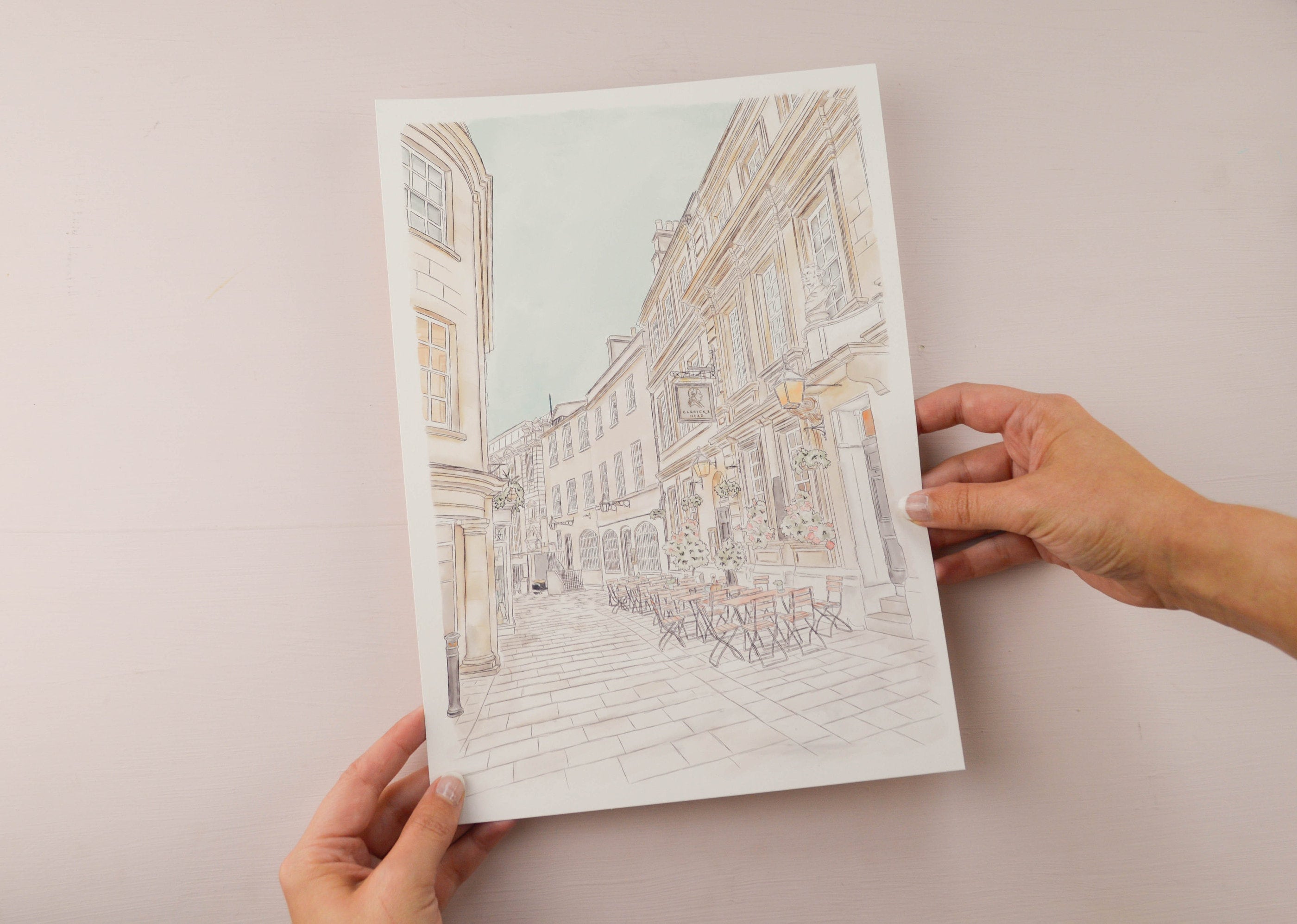 Bath City Illustration Print England Location Art Print | Etsy