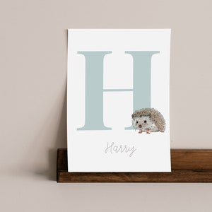 Set of 2 Personalised Alphabet Woodland Print and Initial Nursery Print ...