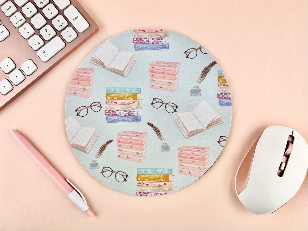 Literary Mousepad, Pastel Mousemat, Books Mouse Pad, Aesthetic ...