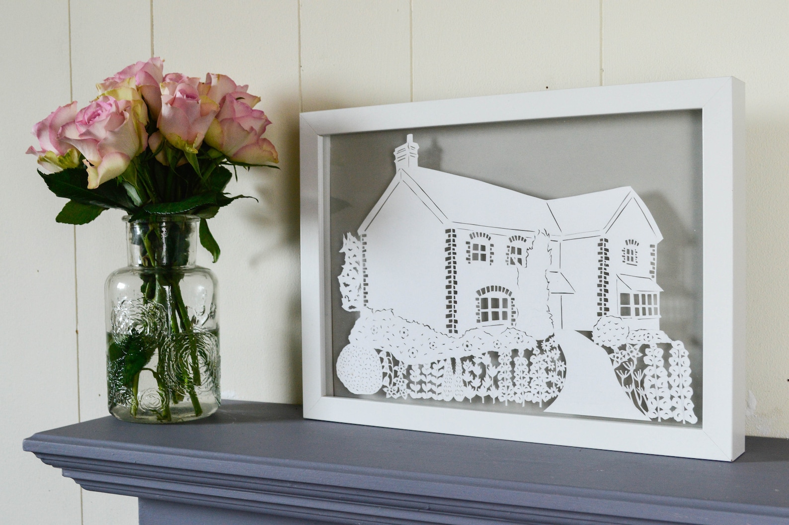 Personalised A4 House Portrait Framed Papercut, Handcut Home Cut Out ...