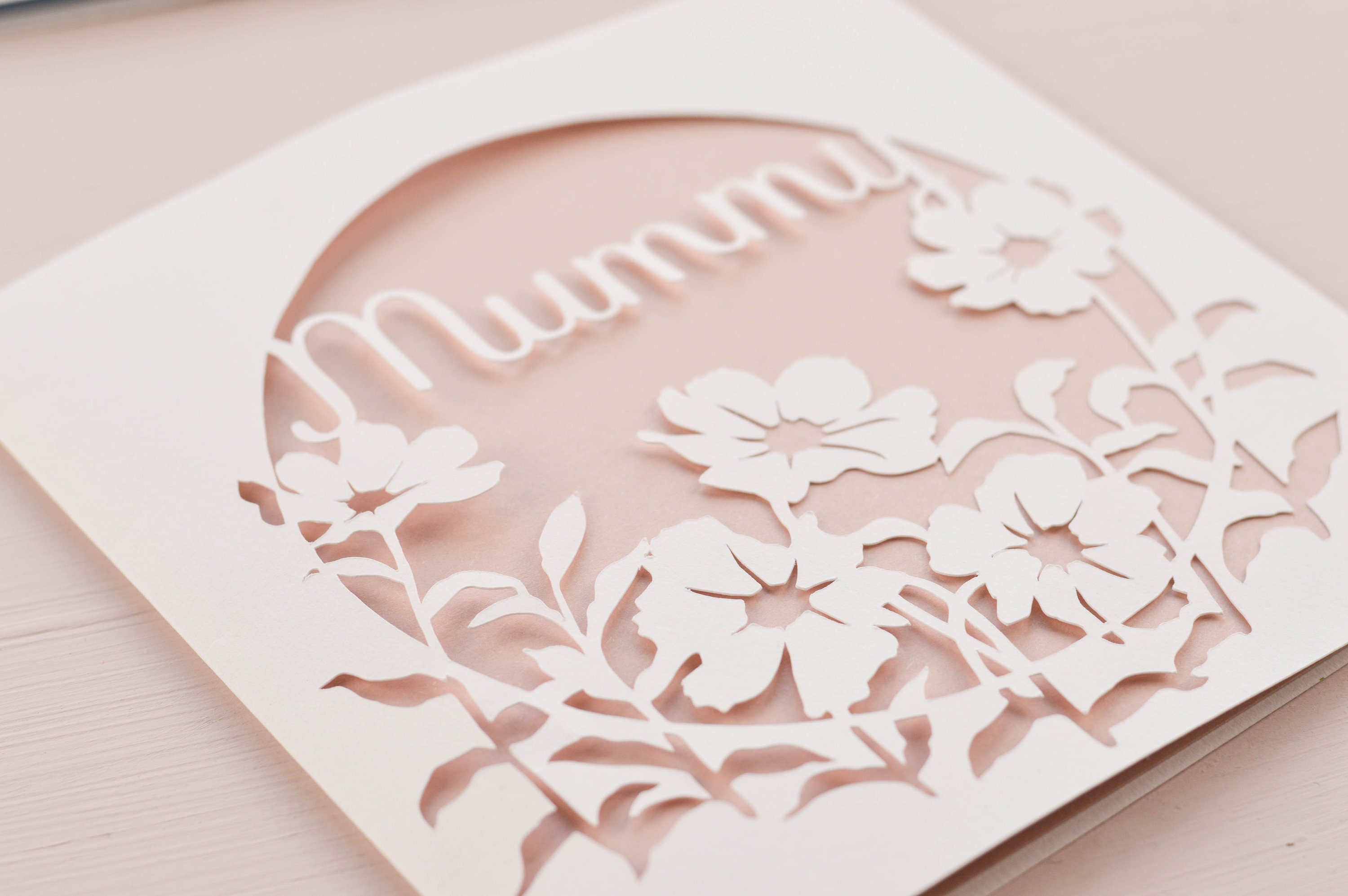 Floral Mum Mummy Grandma Papercut Card, Mother's Day Gift, Birthday ...