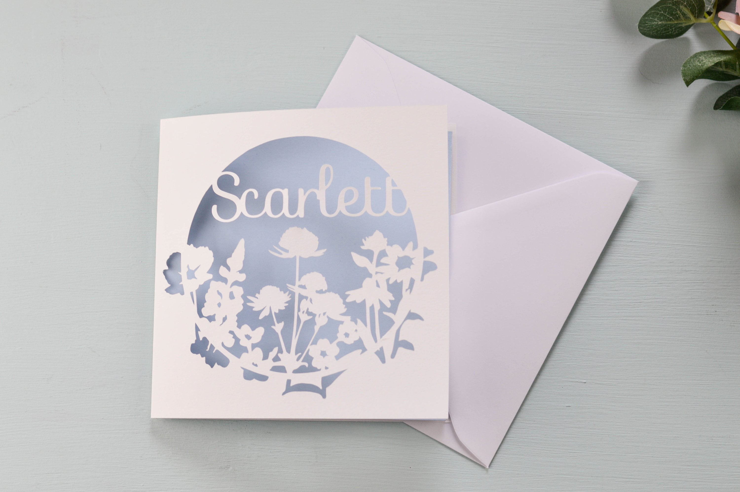 Personalised Floral Wildflower Papercut Name Card Wedding / - Etsy UK
