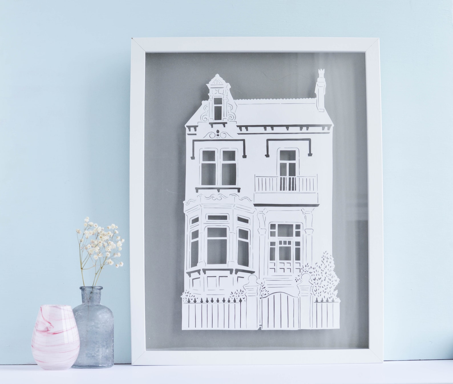 Personalised A4 House Portrait Framed Papercut, Handcut Home Cut Out ...