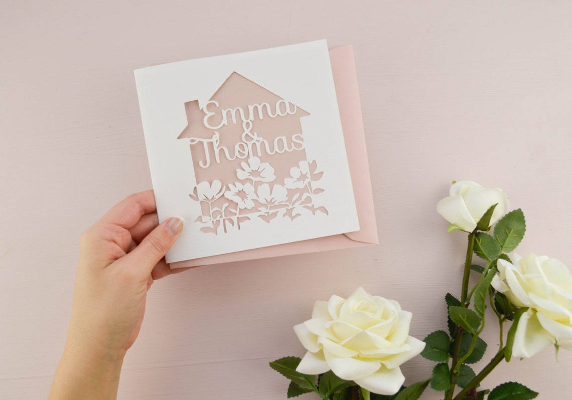 Personalised New Home Names Card Couple Card House Warming | Etsy