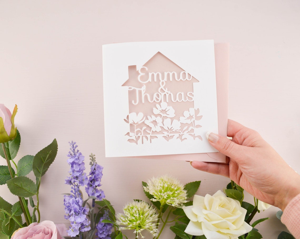 Personalised New Home Names Card Couple Card House Warming | Etsy