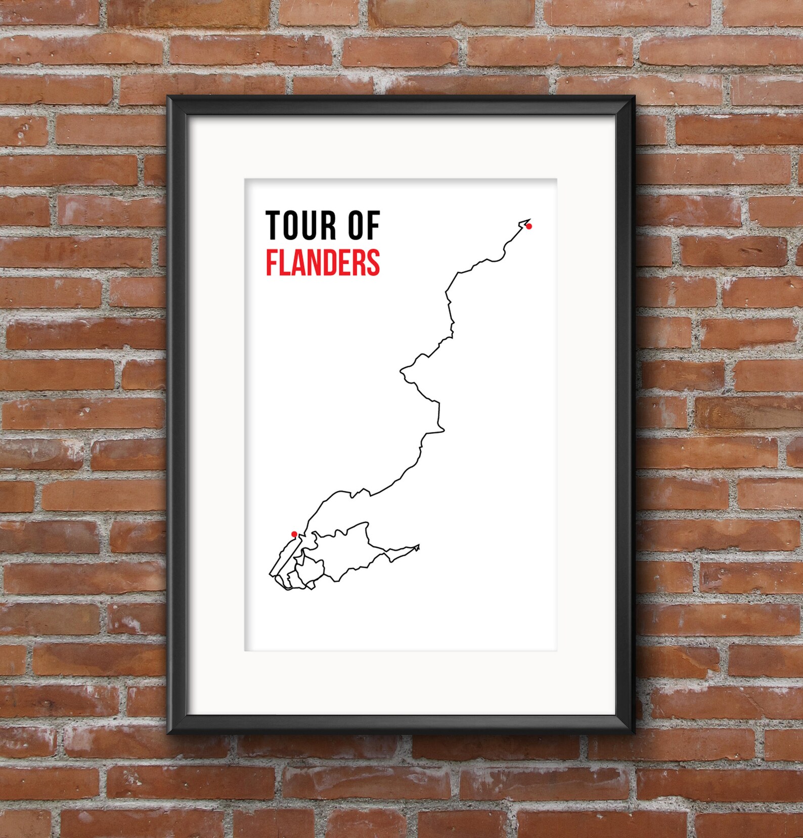 Cycling Artwork Print Tour of Flanders Route Map - Etsy