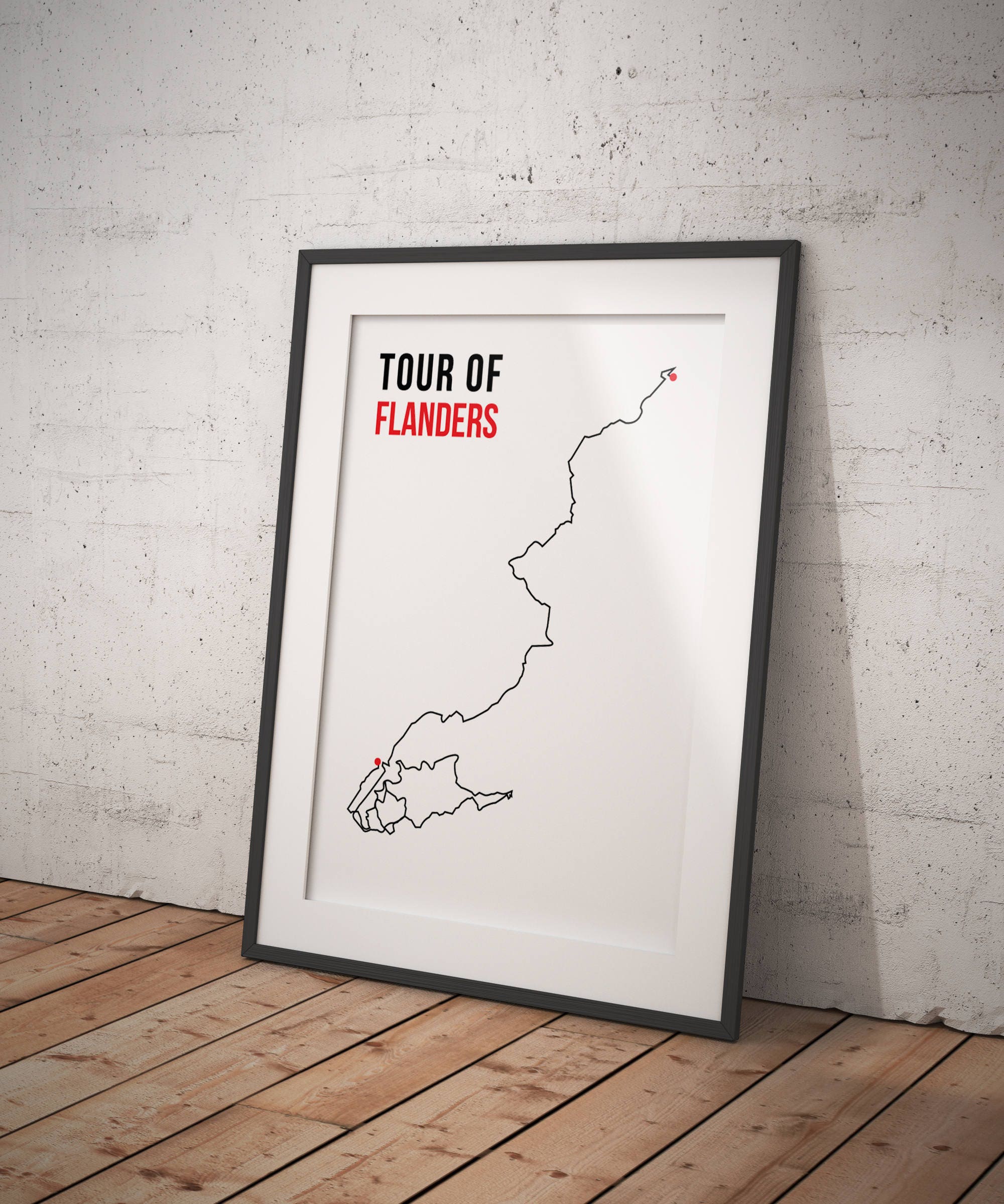 Cycling Artwork Print Tour of Flanders Route Map - Etsy