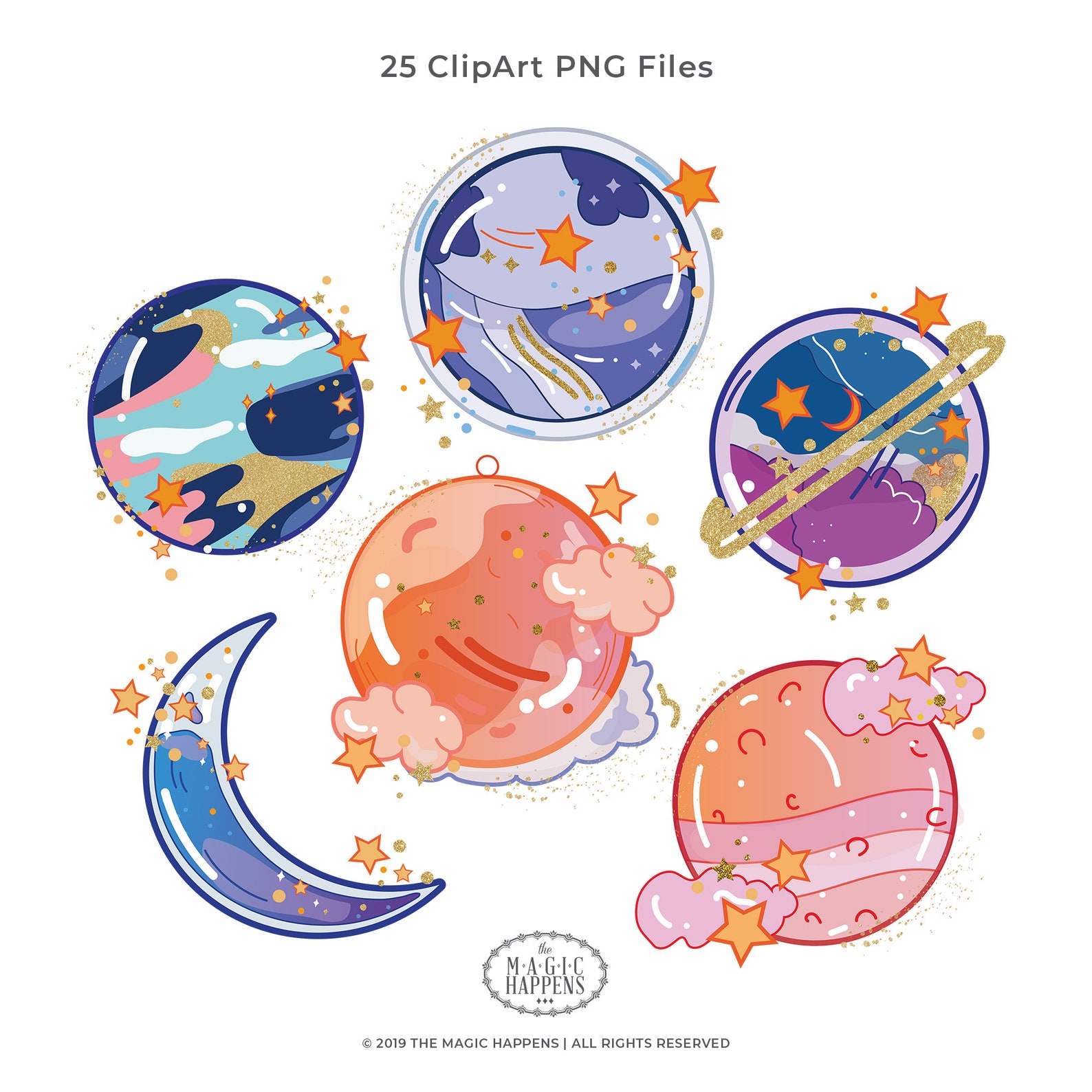 Cosmic Galaxy Clip Art Galaxy Clipart Hand Drawn Galaxy Clip | Etsy