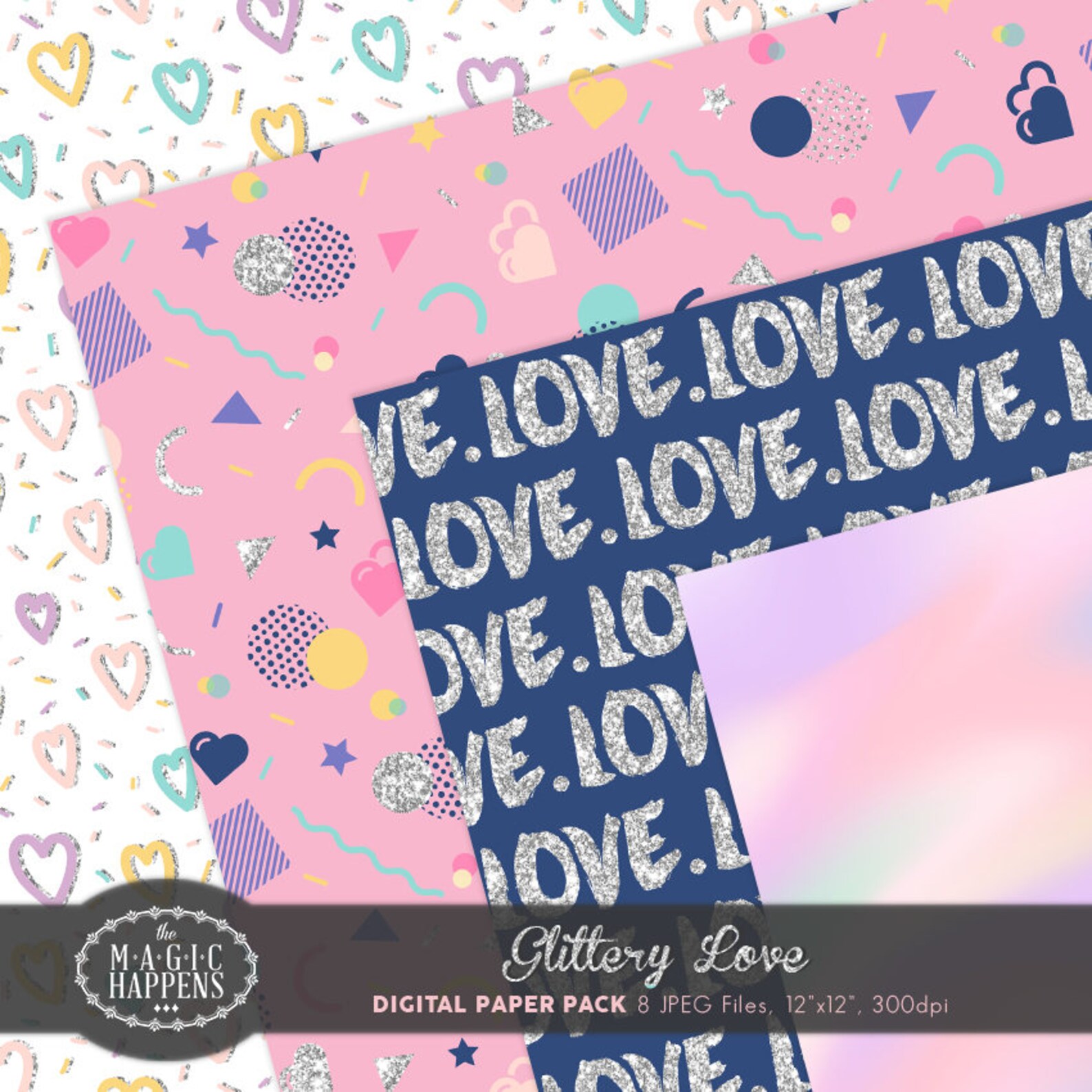 Love Digital Papers Valentine's Day Anniversary Paper - Etsy