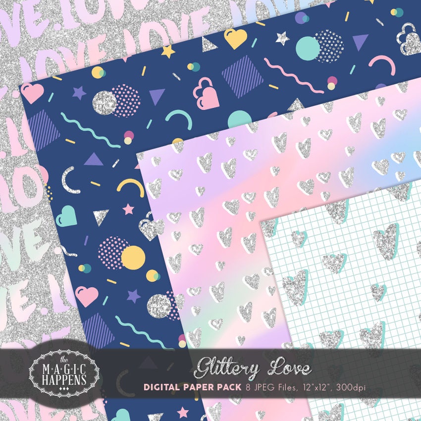 Love Digital Papers Valentine's Day Anniversary Paper - Etsy