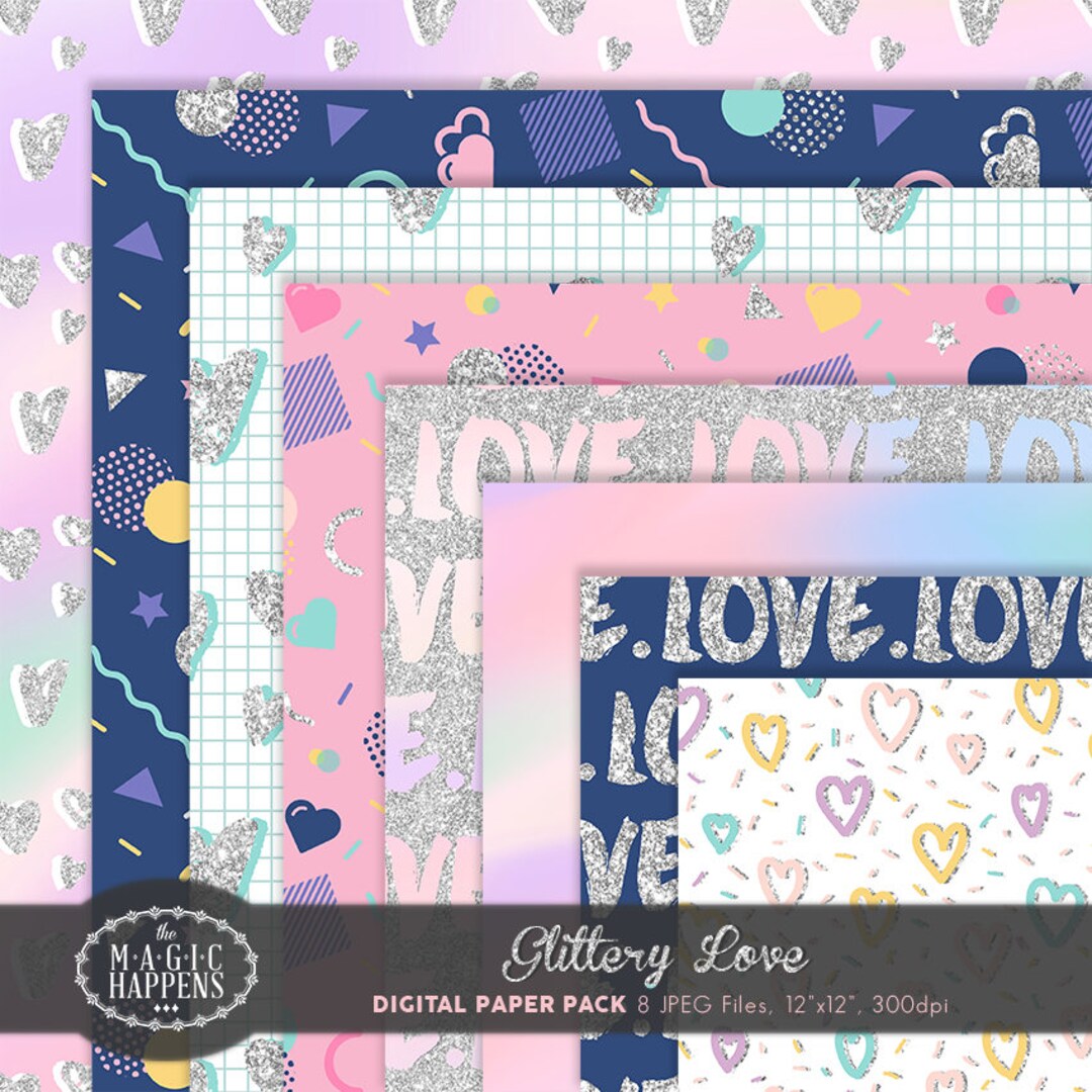 Love Digital Papers Valentine's Day Anniversary Paper - Etsy