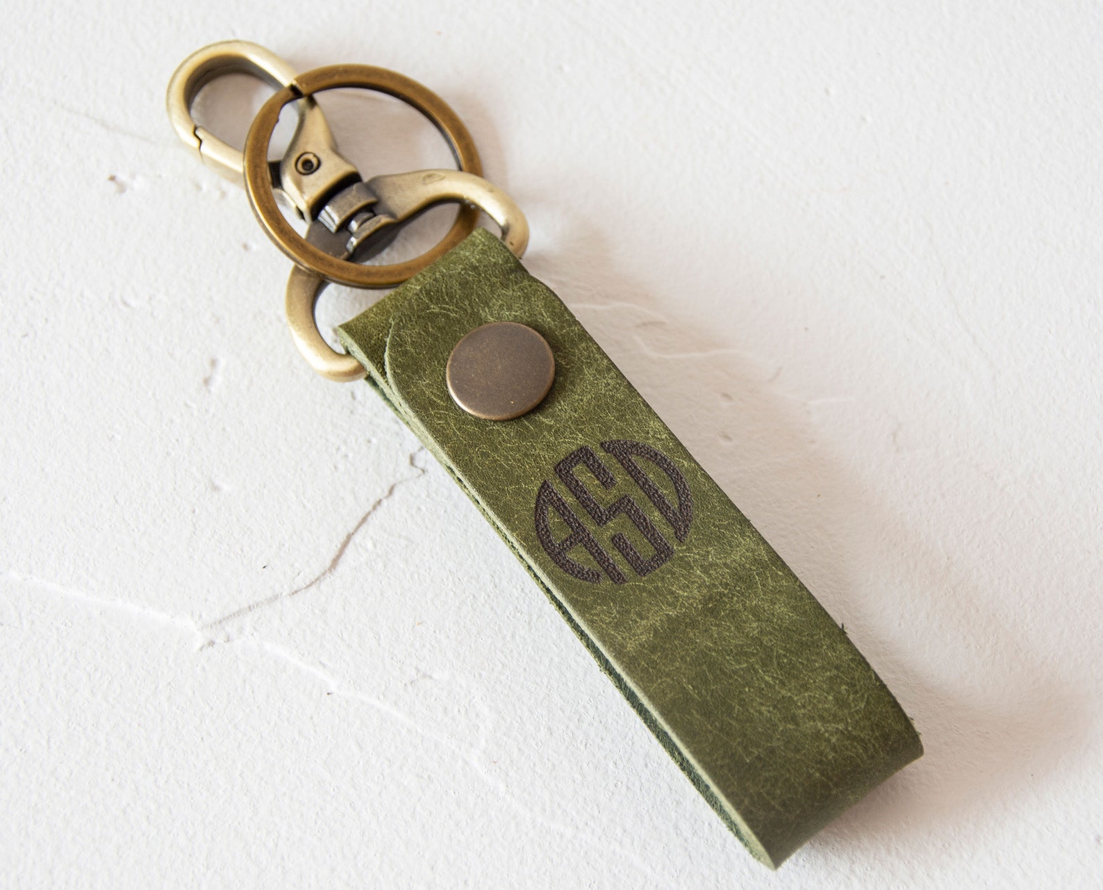 Custom Leather Keychain Personalized Distressed Leather | Etsy