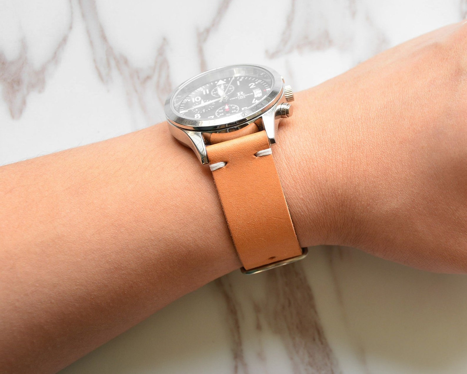 Personalized Watch Strap Natural Tan Leather Watch Band 18mm - Etsy