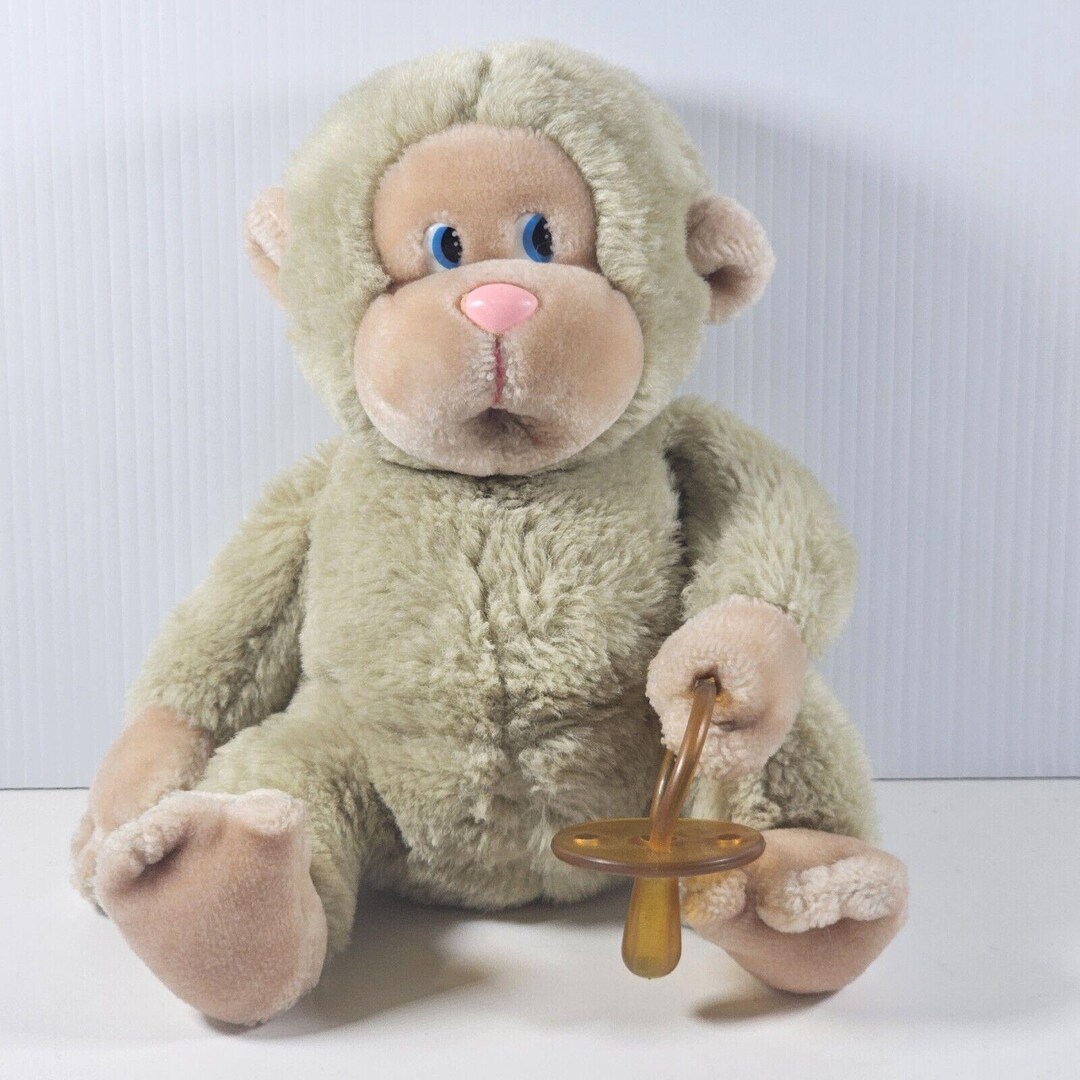Vintage Russ Berrie & Co, Chee Chee Plush Baby Monkey With Pacifier - Etsy