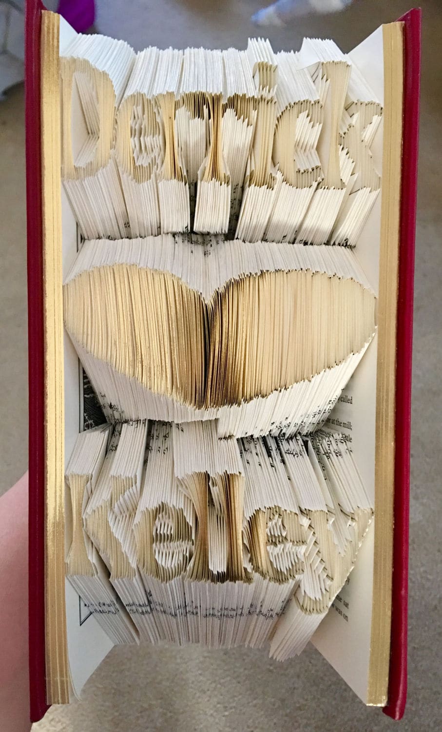 Three Line Custom Name and Heart Folded Book Art - Etsy