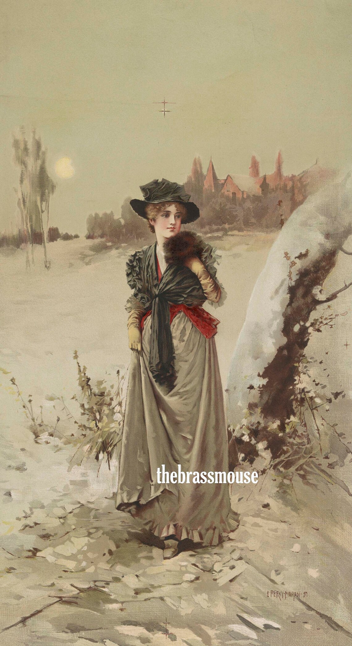 Winter Fashion Christmas Holiday Women Regency Woman Printable Poster ...